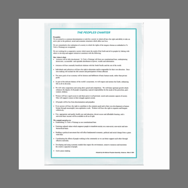 The People’s Charter - Network Waitangi Otautahi